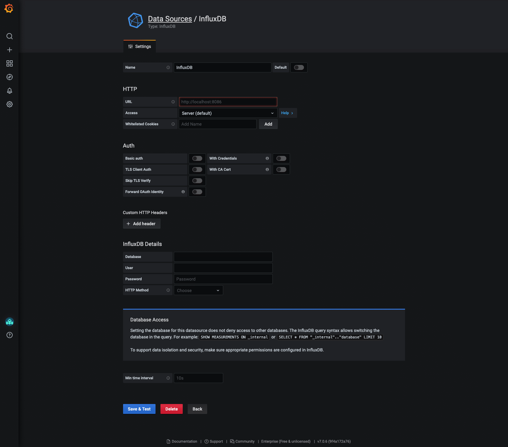 Monitoring with Grafana Data Source Integration for InfluxDB